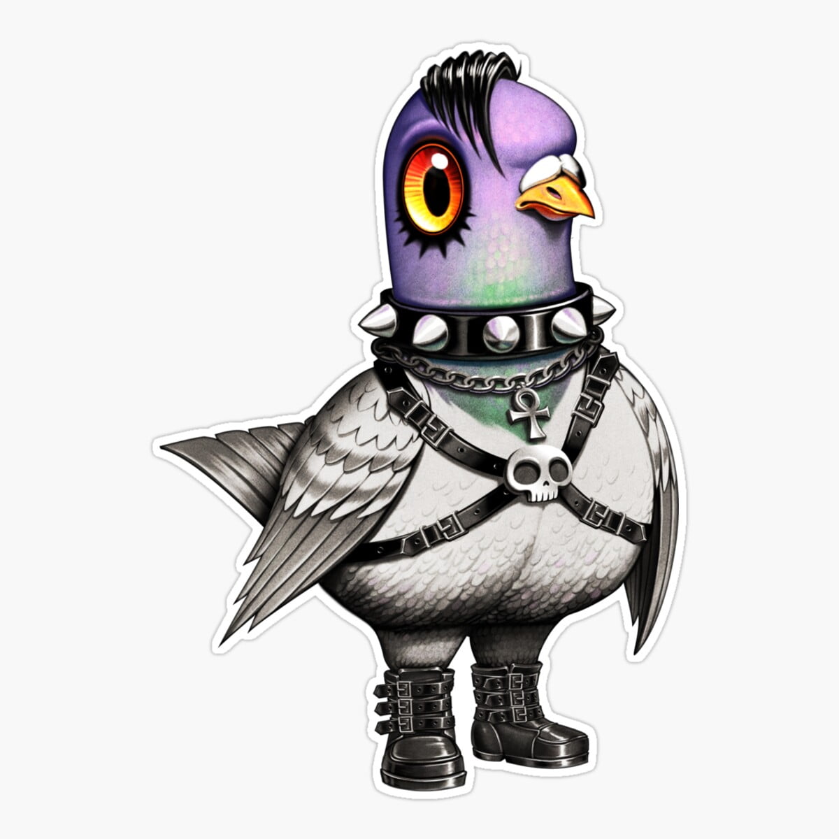 Onim Goth Life Pigeon Sticker, Phone Decal Water Bottle Stickers Car ...