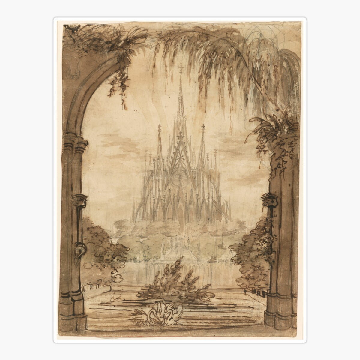 Onim Gothic Castle Sticker, Phone Decal Water Bottle Stickers Car ...