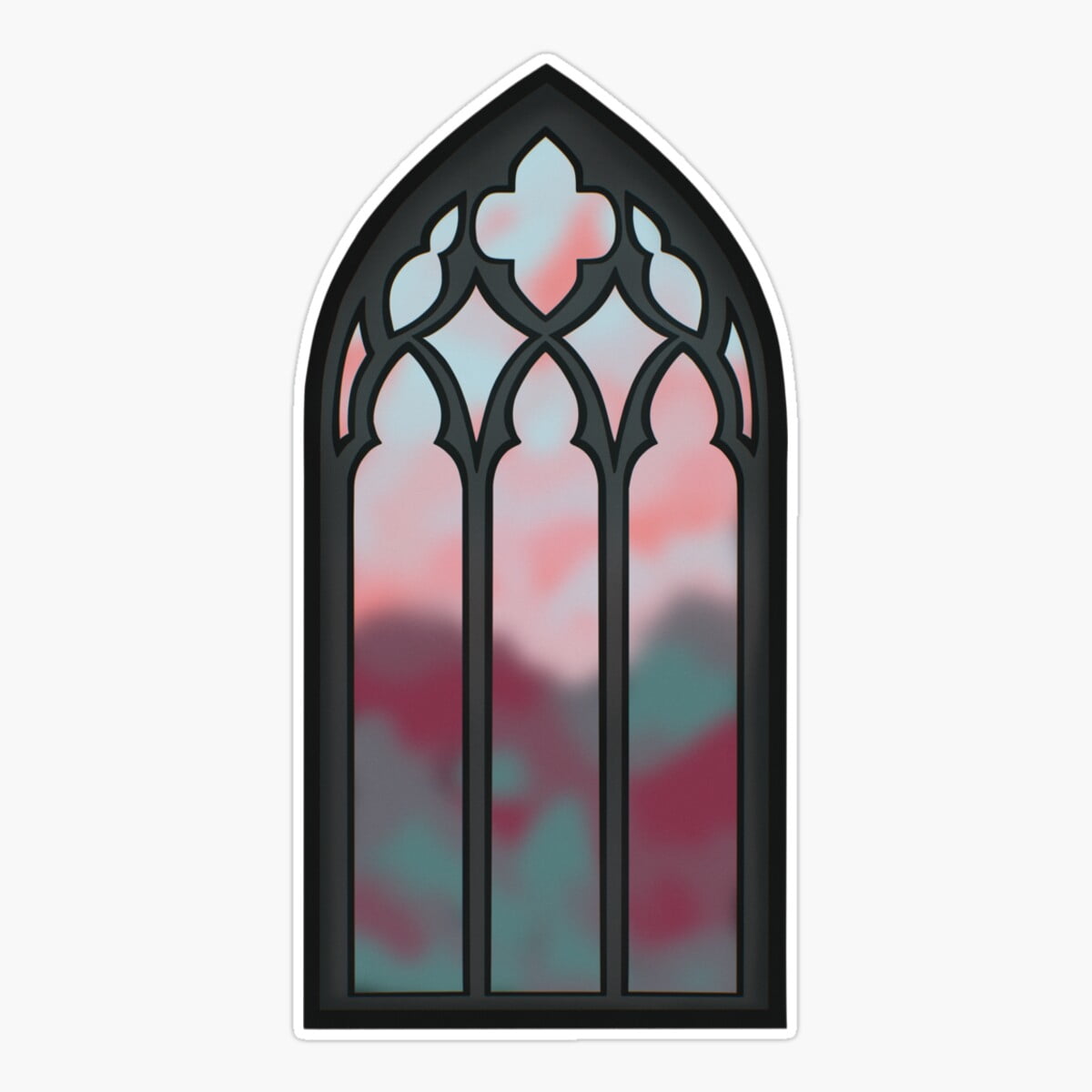 Onim Gothic Castlecore Stain Glass Window Sticker, Phone Decal Water ...