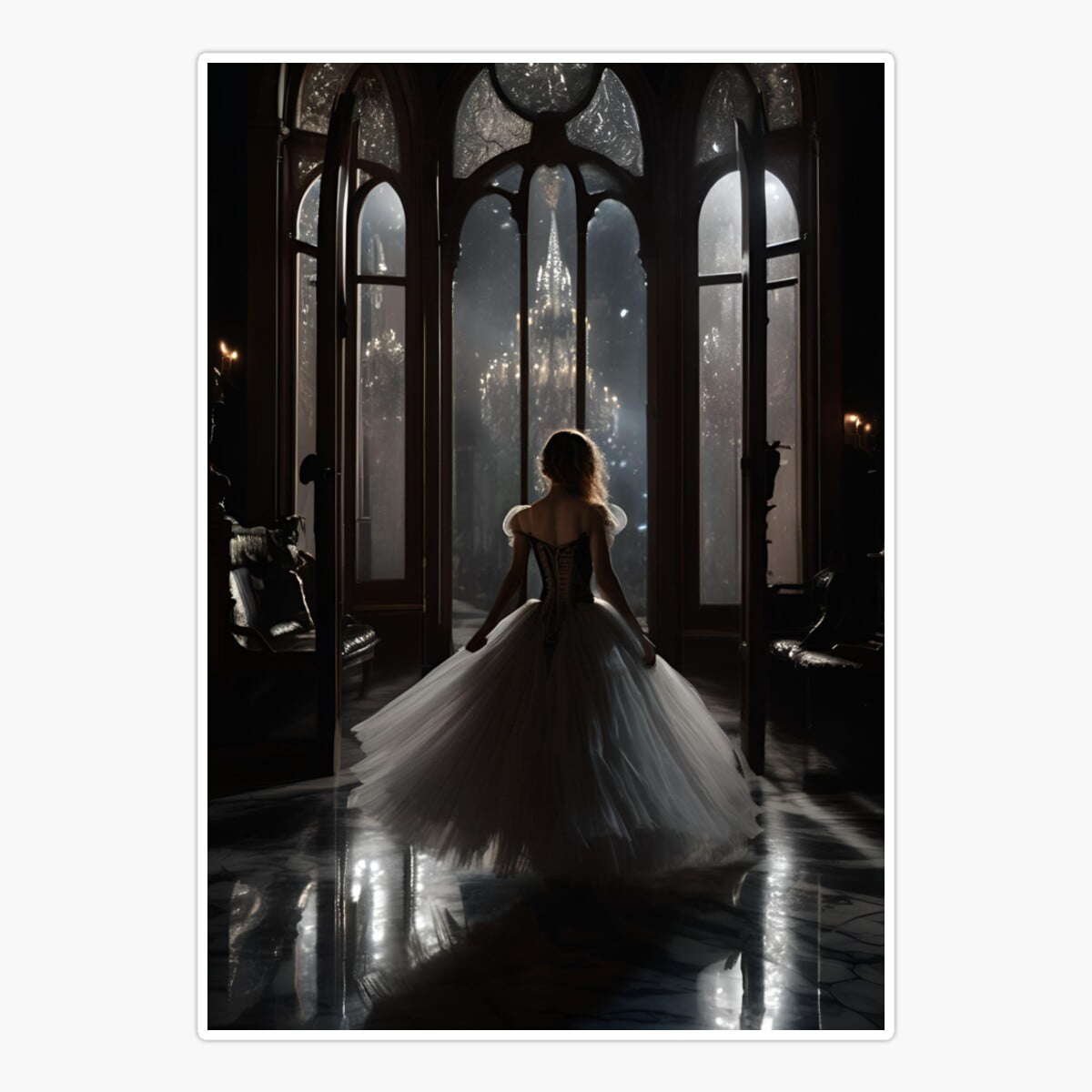 Onim Gothic Cinderella Fleeing The Ball – Dark Fairy Tale Art Sticker ...