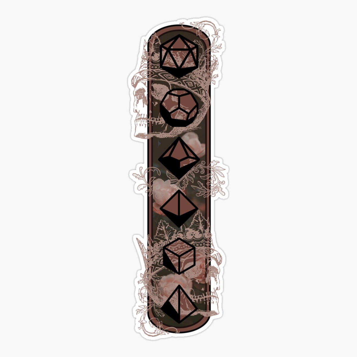 Onim Gothic Crown Dice Set Sticker, Phone Decal Water Bottle Stickers ...