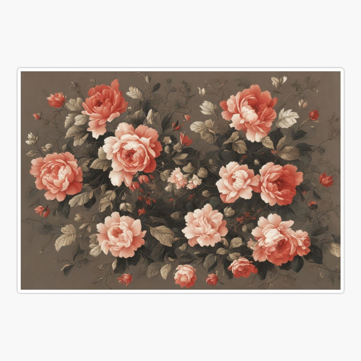 Onim Gothic Dark Floral Victorian Cottagecore Sticker, Phone Decal ...