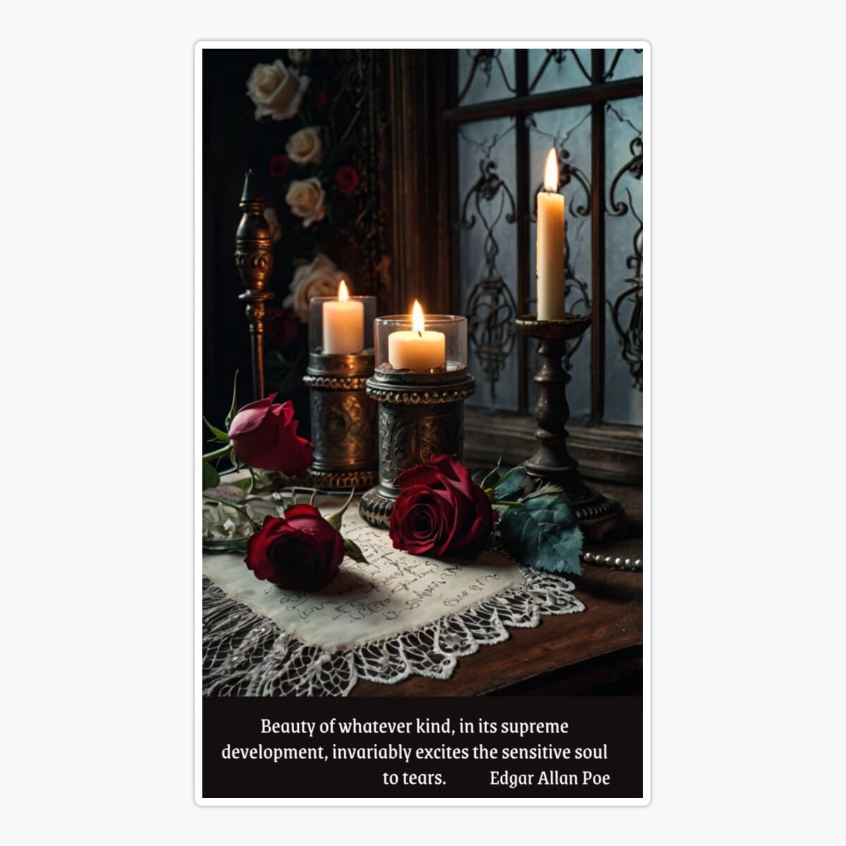 Onim Gothic Edgar Allan Poe Quote – Dark Academia Aesthetic Sticker ...