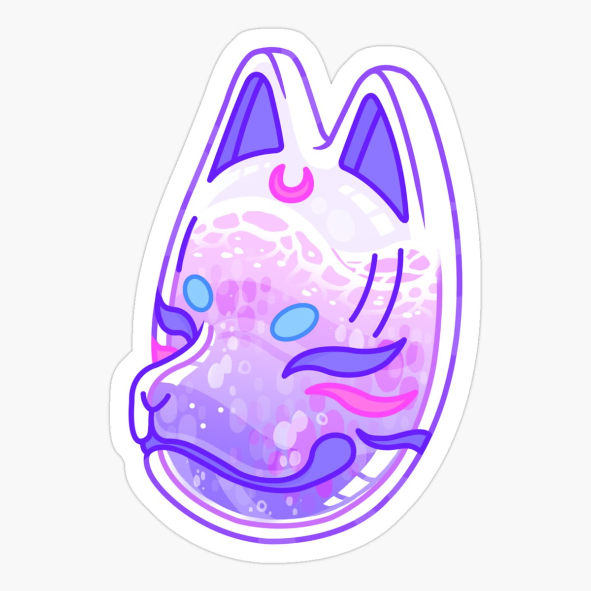 Onim Grape Soda Kitsune Mask Sticker, Phone Decal Water Bottle Stickers ...