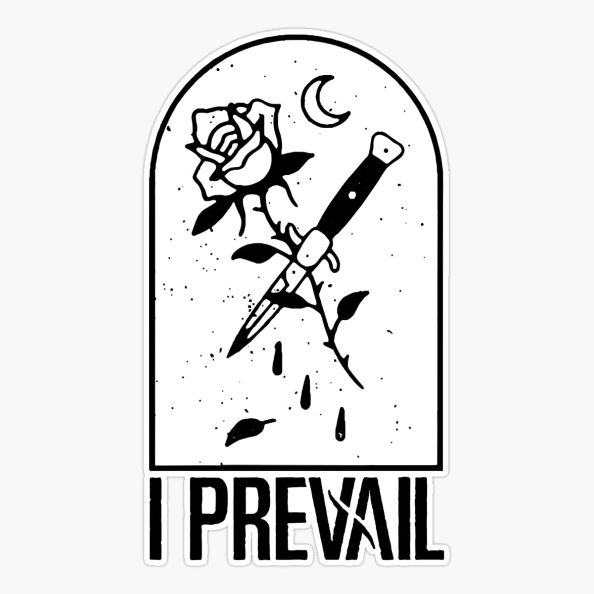 Onim Graphic I Prevail Funny Gift Sticker, Phone Decal Water Bottle ...