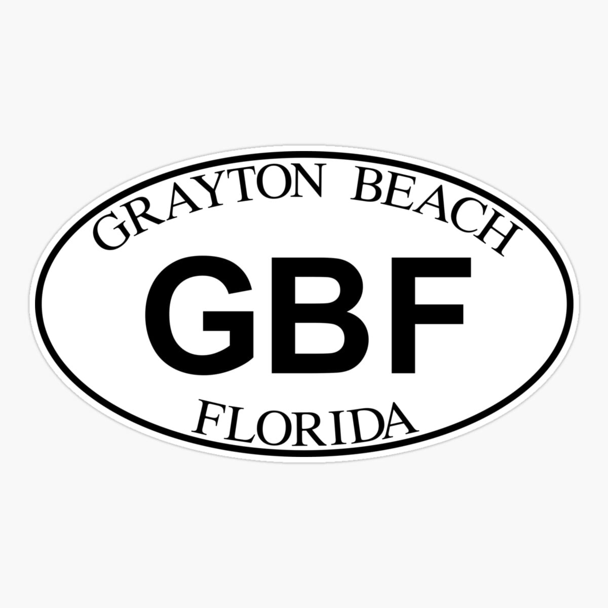 Onim Grayton Beach Florida Euro Oval Sticker, Phone Decal Water Bottle ...