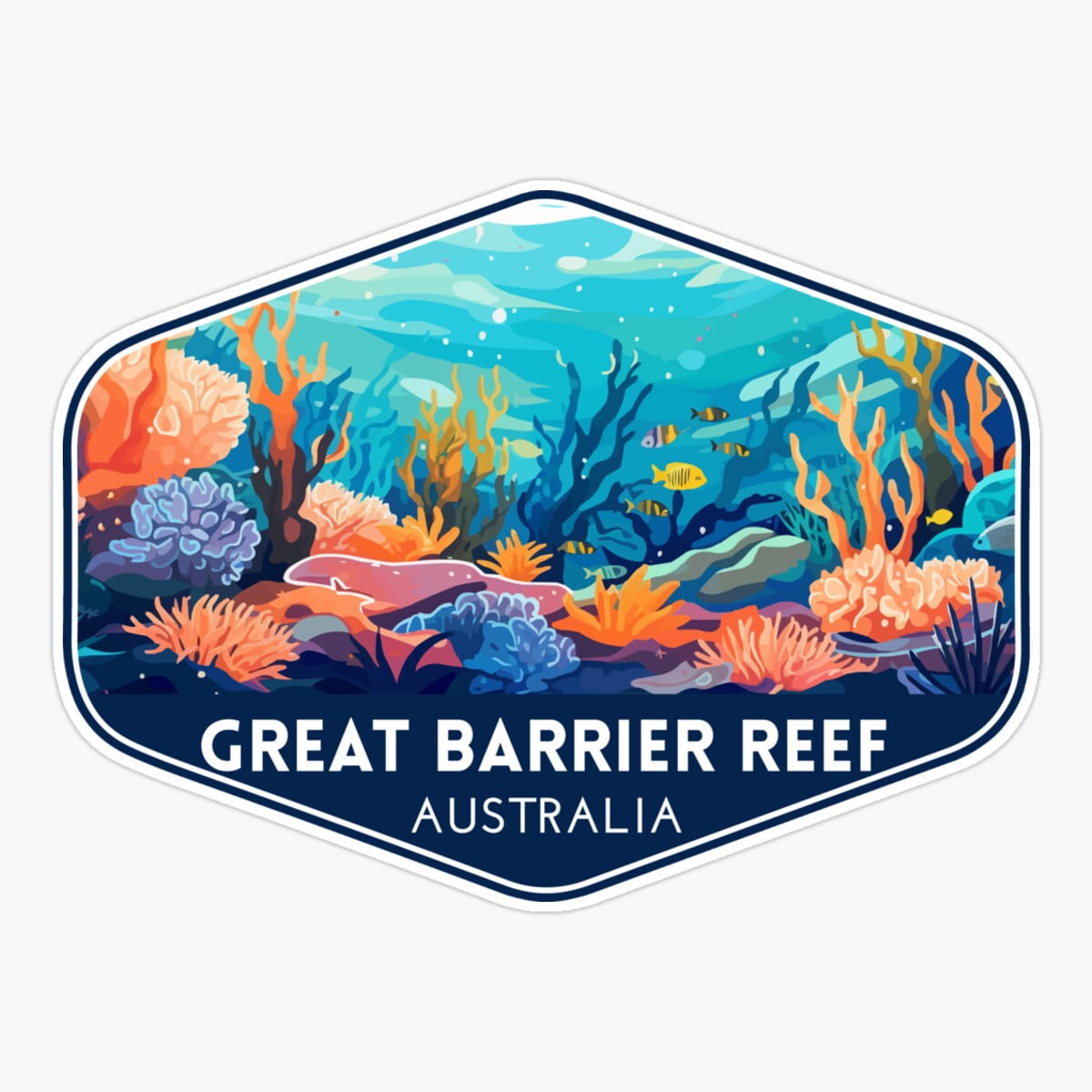 Onim Great Barrier Reef Australia Travel Souvenir Sticker, Phone Decal ...