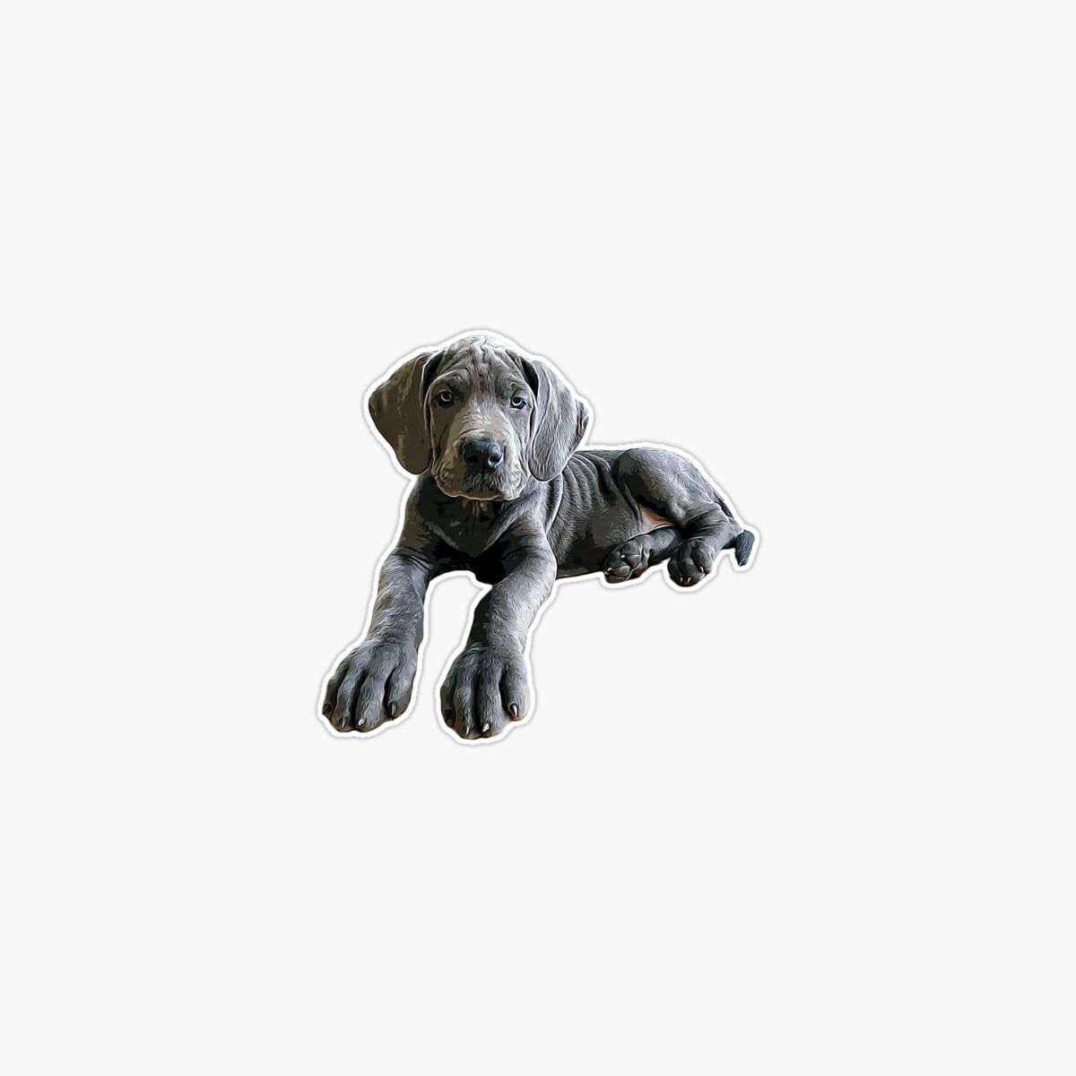 Onim Great Dane Blue Puppy Dog Sticker, Phone Decal Water Bottle ...