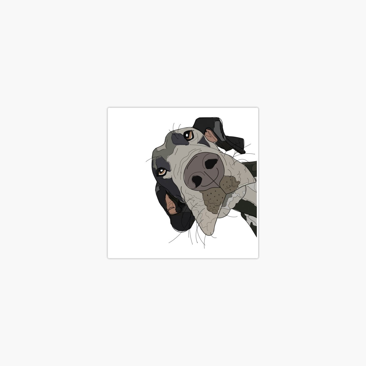Onim Great Dane In Your Face Dog Sticker - Walmart.com