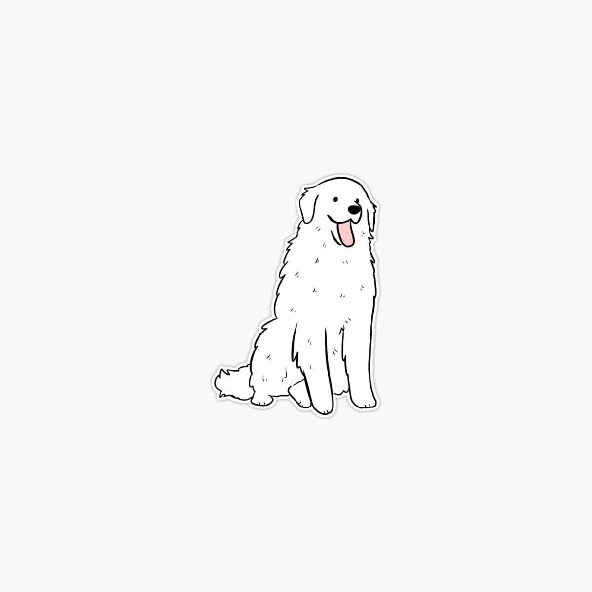 Onim Great Pyrenees Cute Illustration Sticker, Phone Decal Water Bottle ...