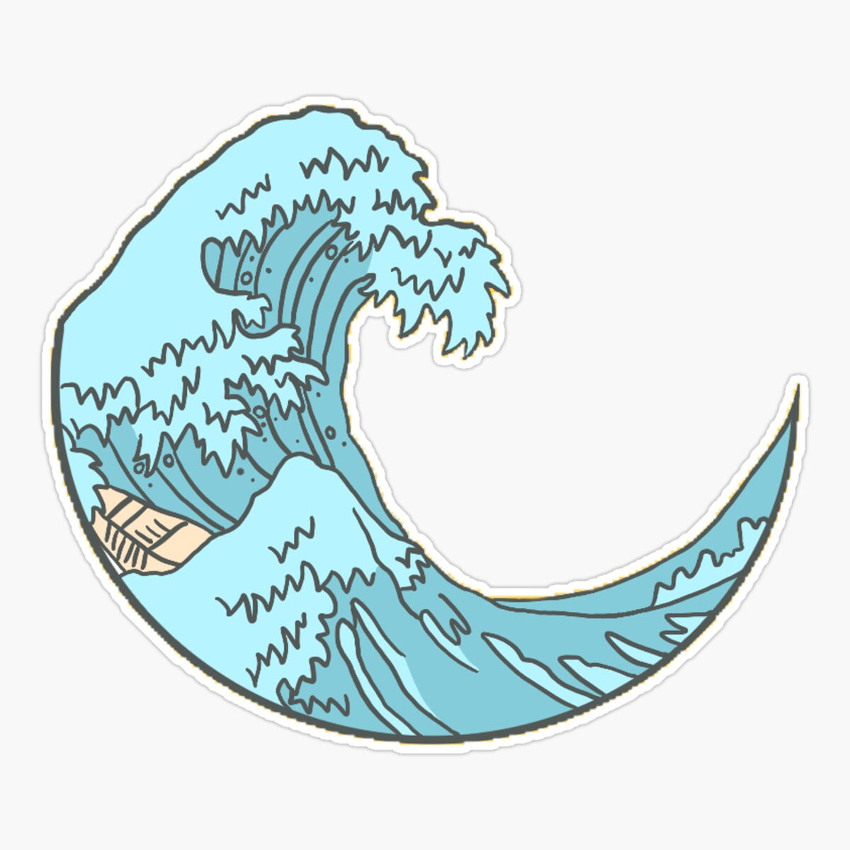 Onim Great Wave Sticker, Phone Decal Water Bottle Stickers Car Decals ...