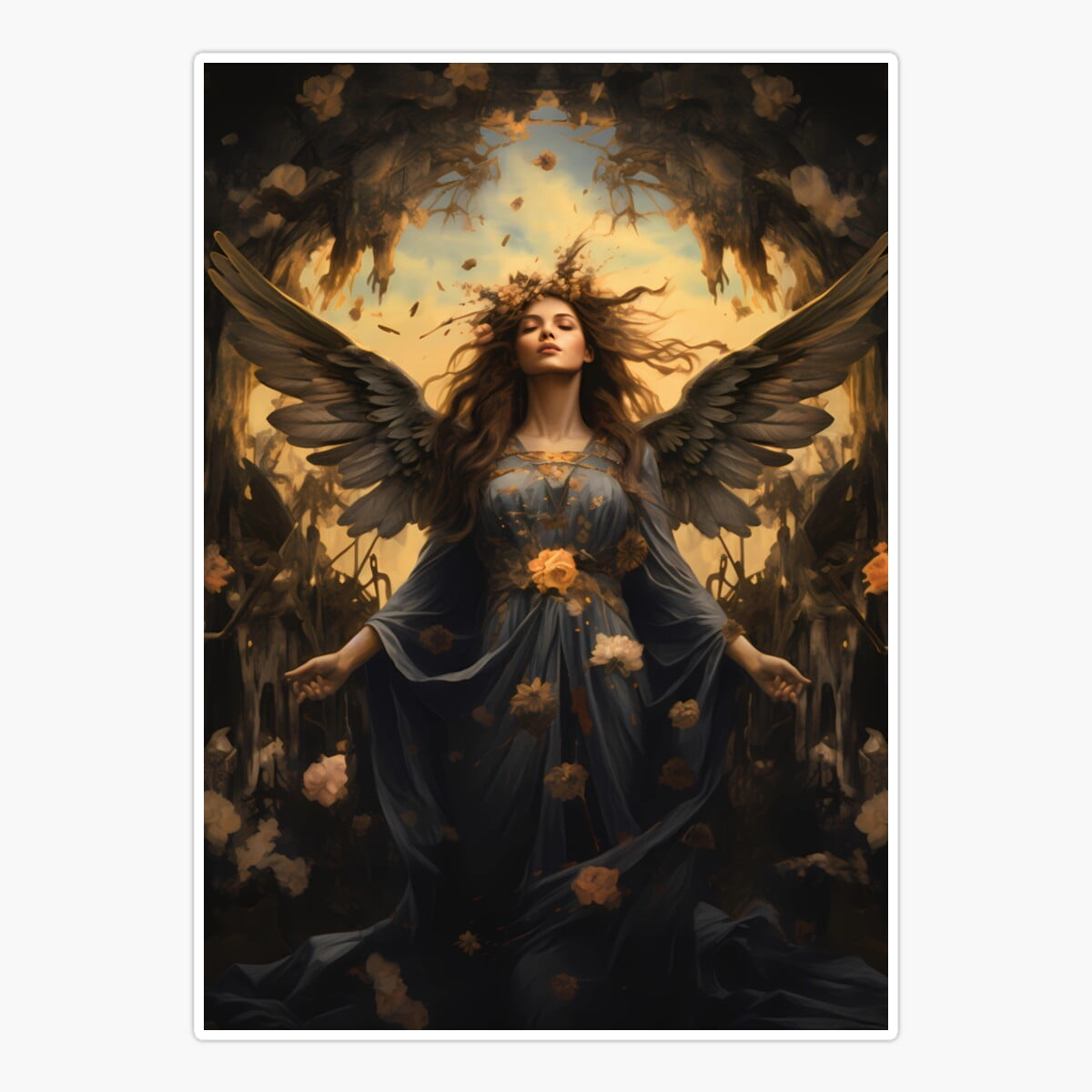 Onim Greek Goddess Dark Academia Gothic Cottagecore Decor Sticker ...