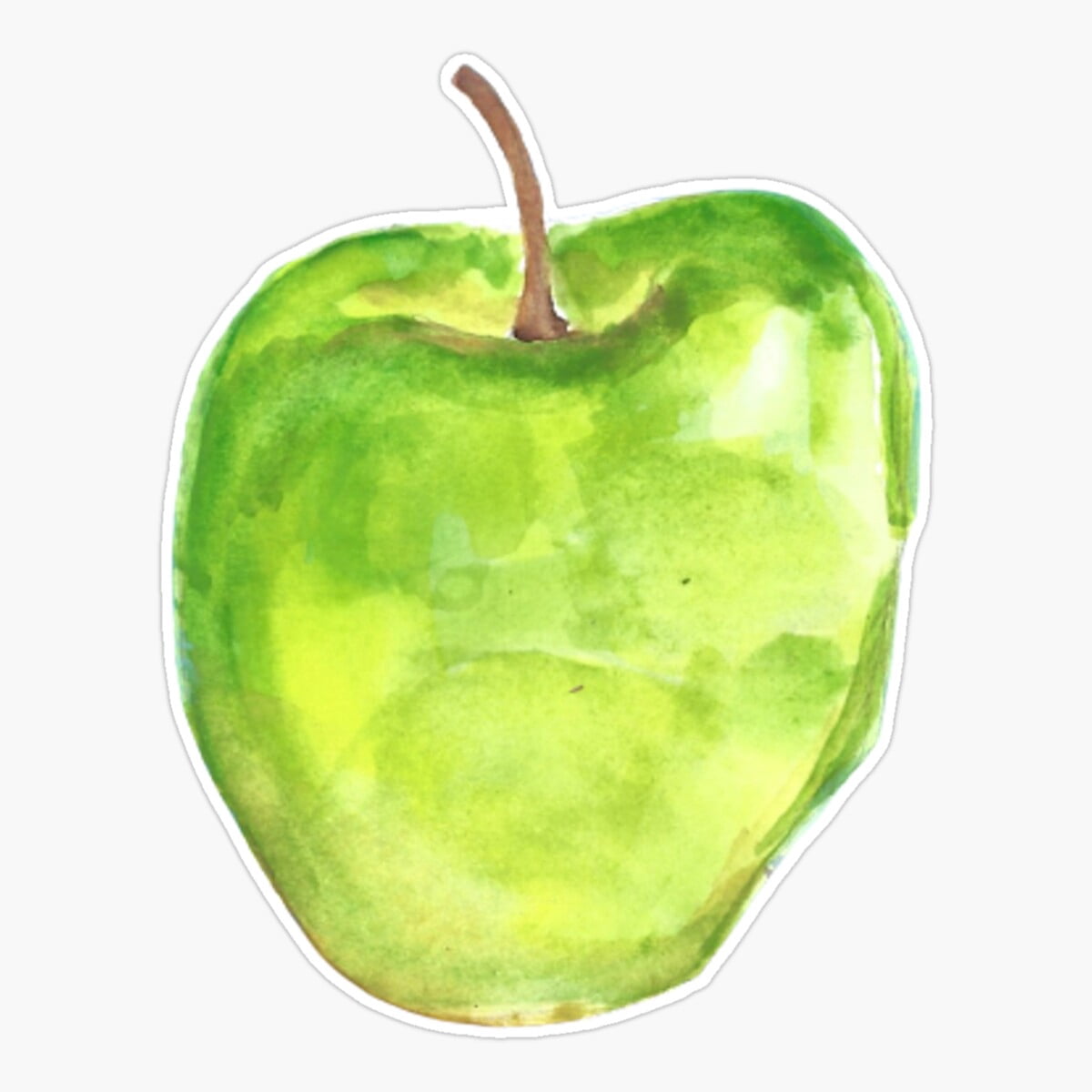 Onim Green Apple Watercolor Sticker, Phone Decal Water Bottle Stickers ...