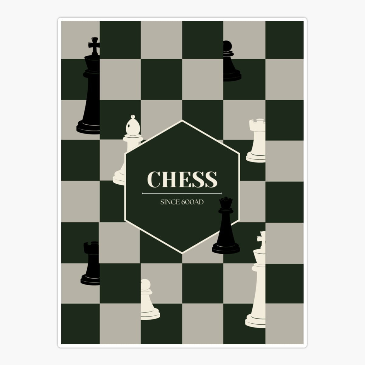 Onim Green Chess Sticker, Phone Decal Water Bottle Stickers Car Decals ...