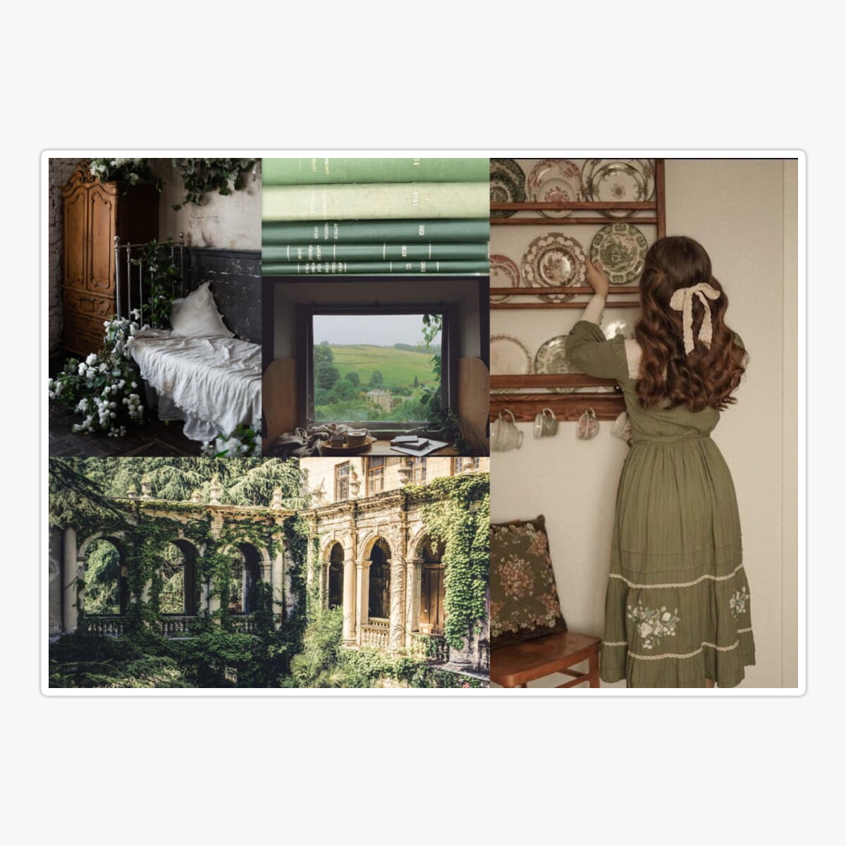 Onim Green Collage Sticker, Phone Decal Water Bottle Stickers Car ...