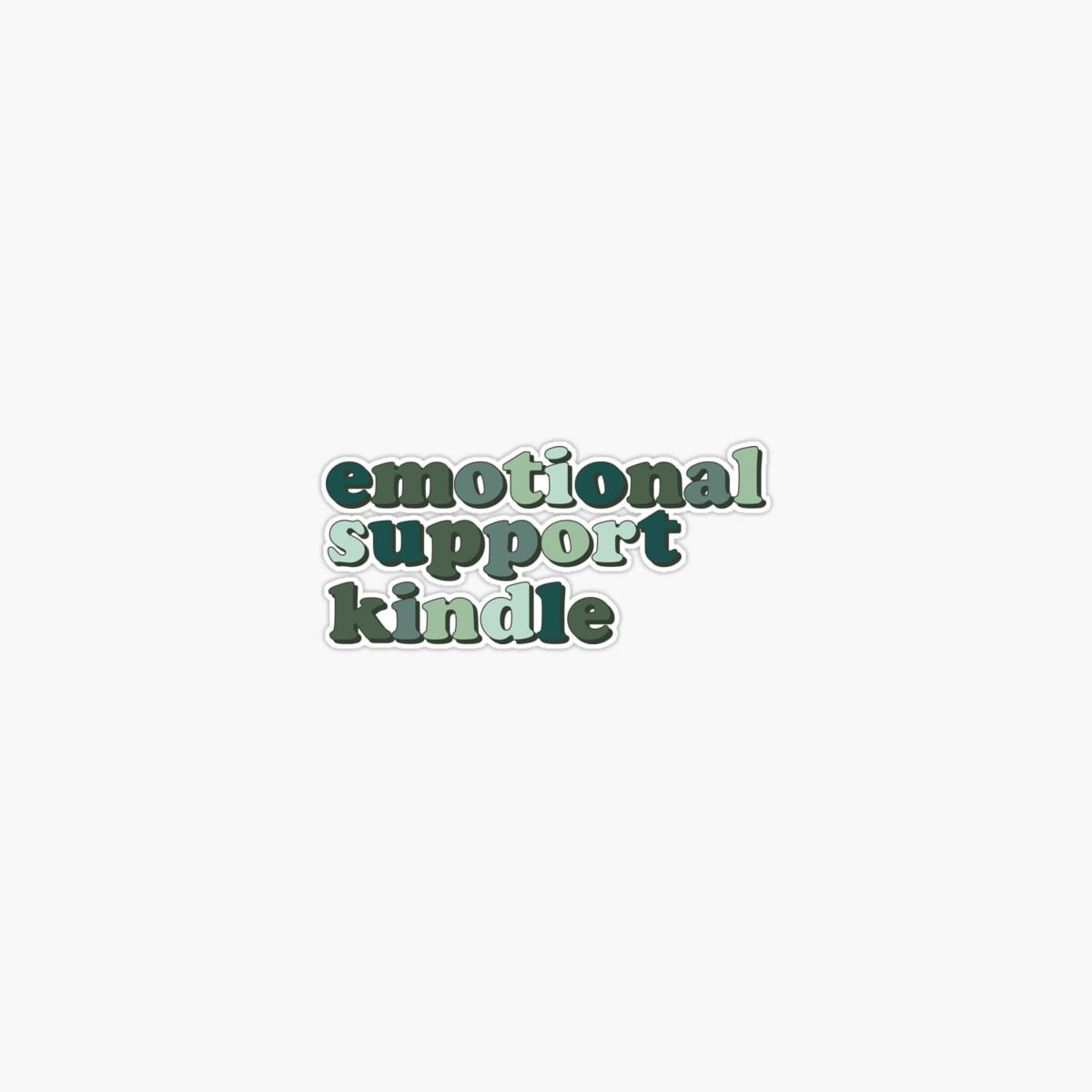 Onim Green Emotional Support Kindle Sticker Sticker, Phone Decal Water ...