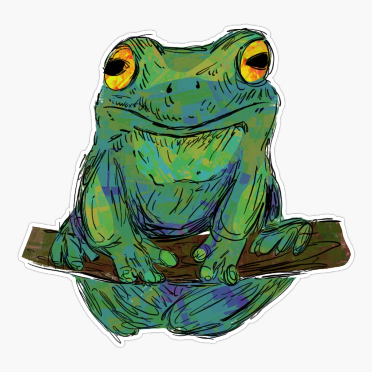 Onim Green Frog Sticker, Phone Decal Water Bottle Stickers Car Decals ...