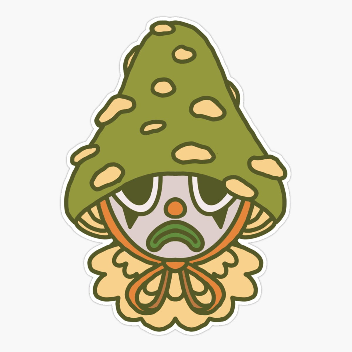 Onim Green Goth Mushroom Clown Sticker, Phone Decal Water Bottle ...
