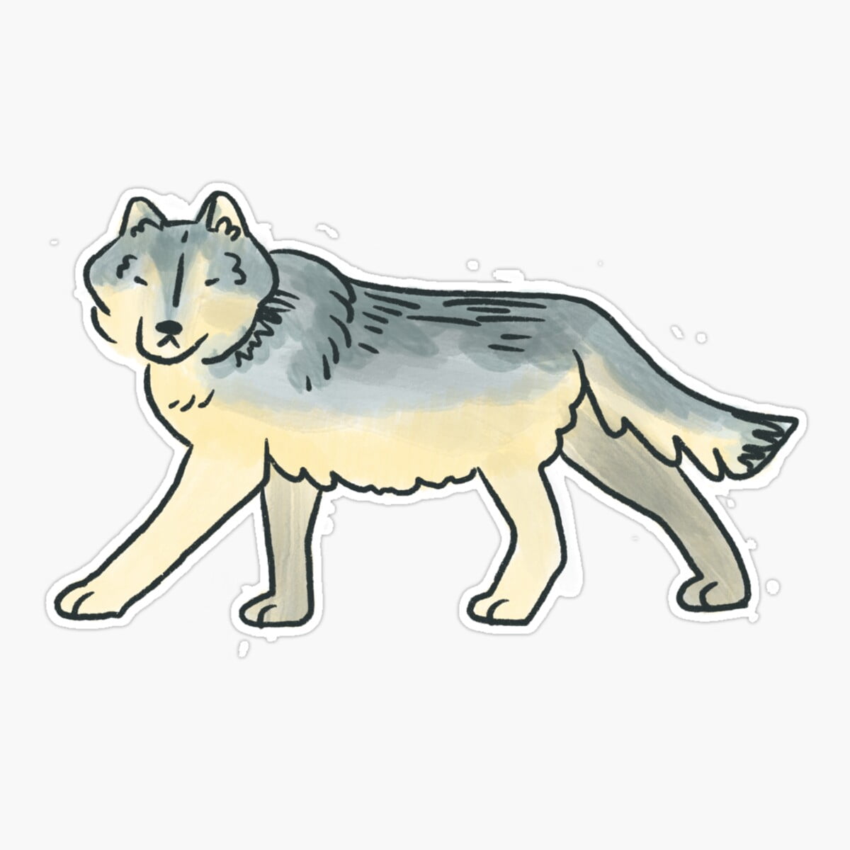 Onim Grey Wolf Sticker, Phone Decal Water Bottle Stickers Car Decals ...