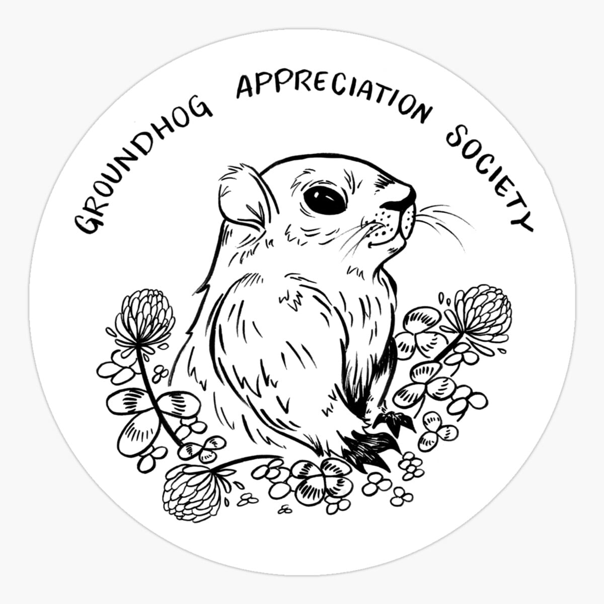 Onim Groundhog Appreciation Society Sticker, Phone Decal Water Bottle ...