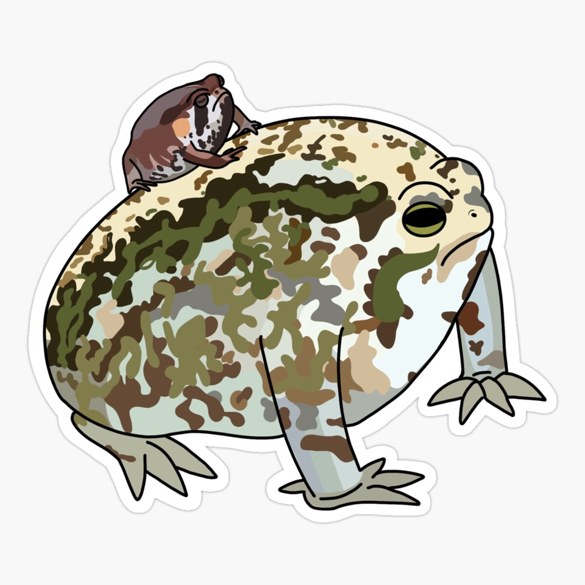 Onim Grumpy Rain Frogs Sticker, Phone Decal Water Bottle Stickers Car ...