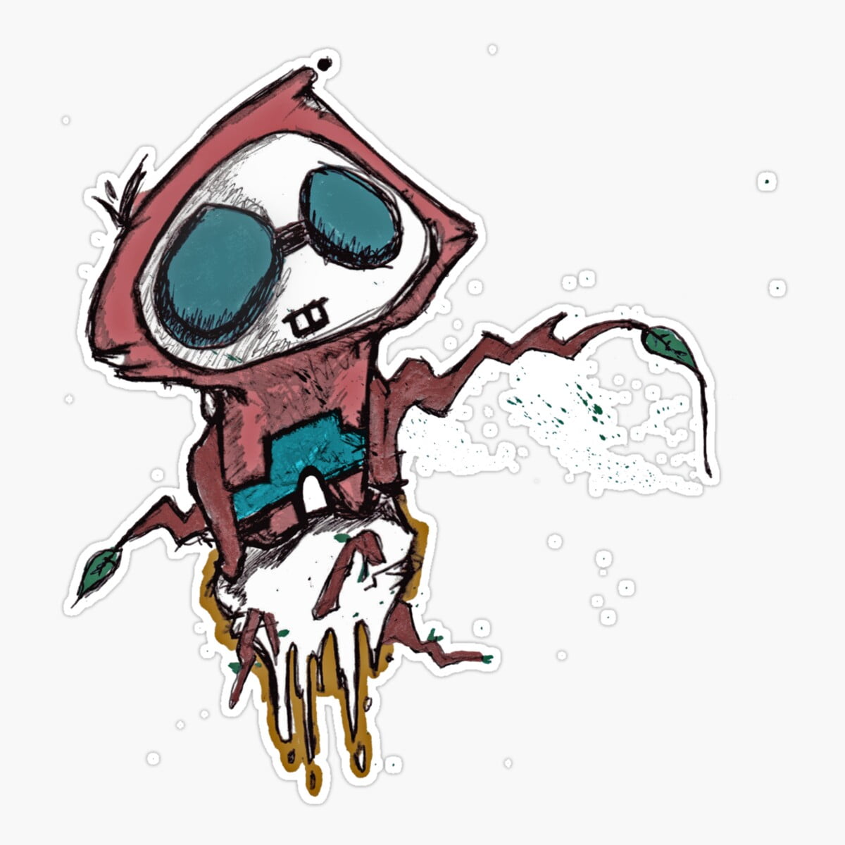 Onim Gui The Fishing Ghost. Sticker, Phone Decal Water Bottle Stickers ...