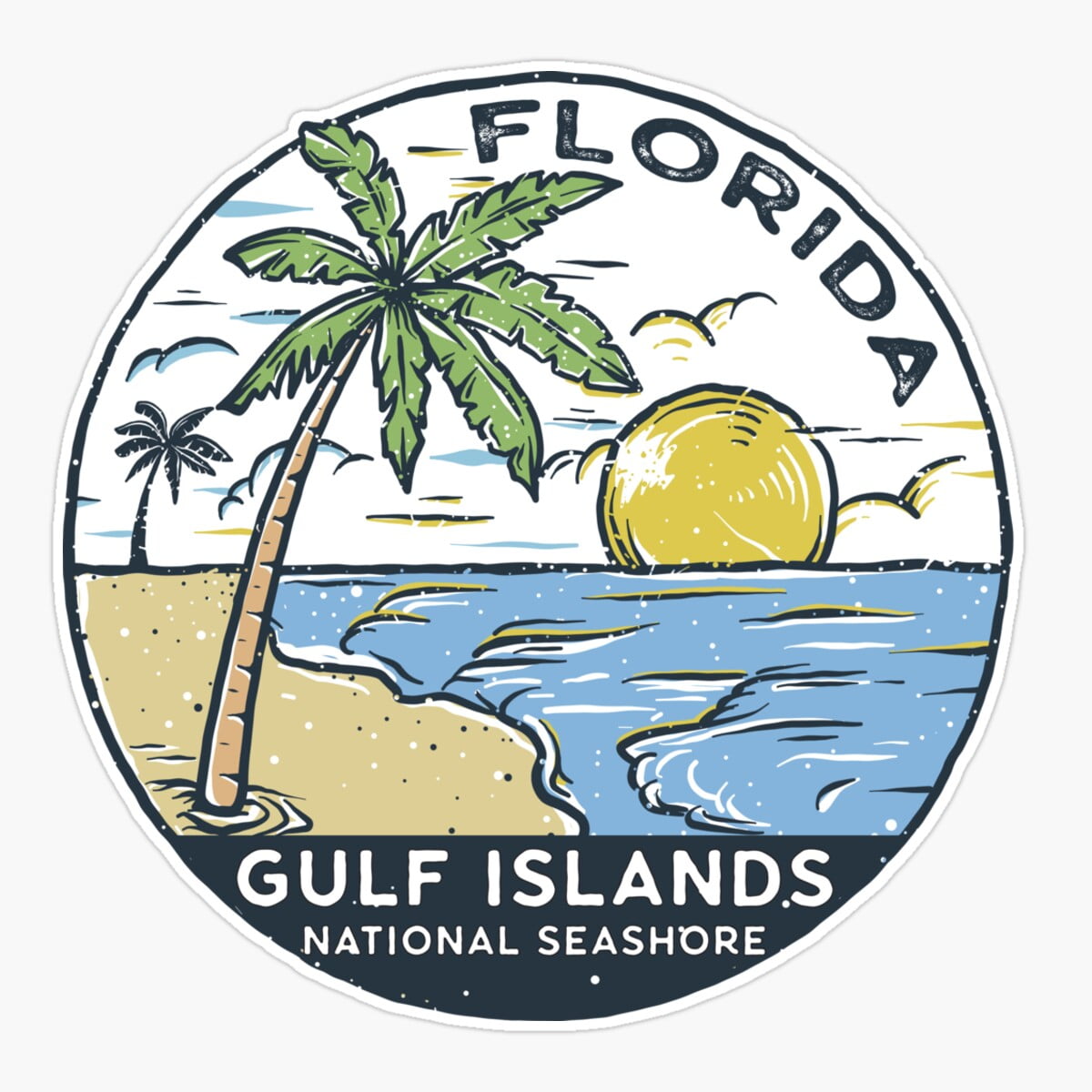 Onim Gulf Islands National Seashore Florida Vintage Sticker, Phone ...