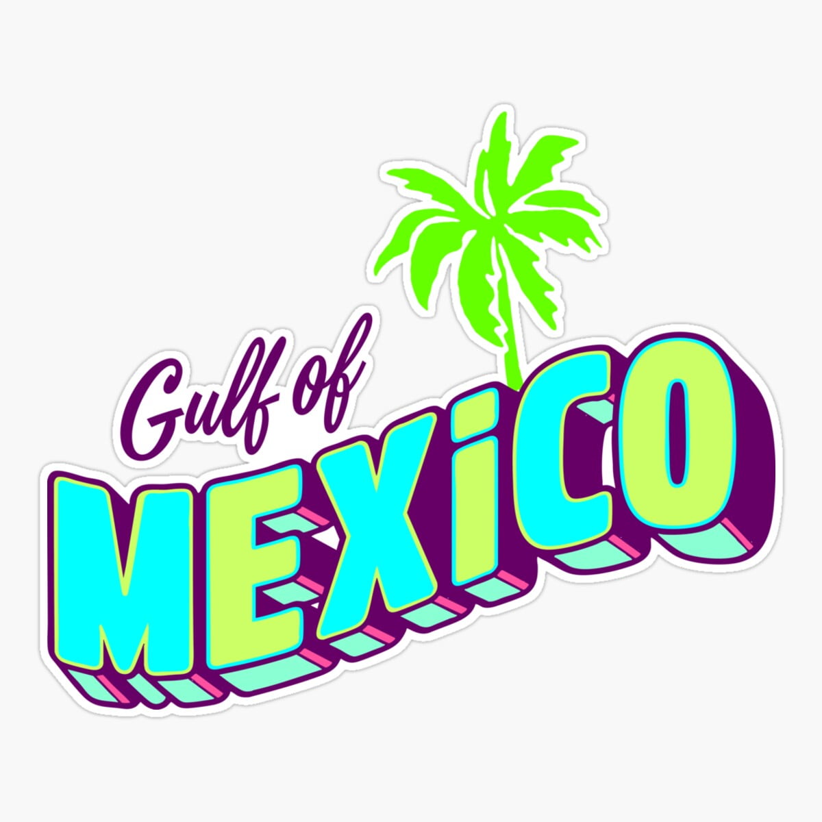 Onim Gulf Of Mexico Sticker, Phone Decal Water Bottle Stickers Car ...