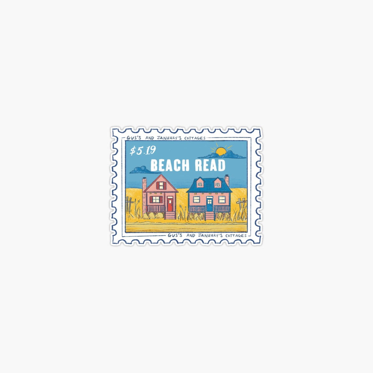 Onim Gus And January Cottage Stamp From Emily Henry'S Beach Read ...