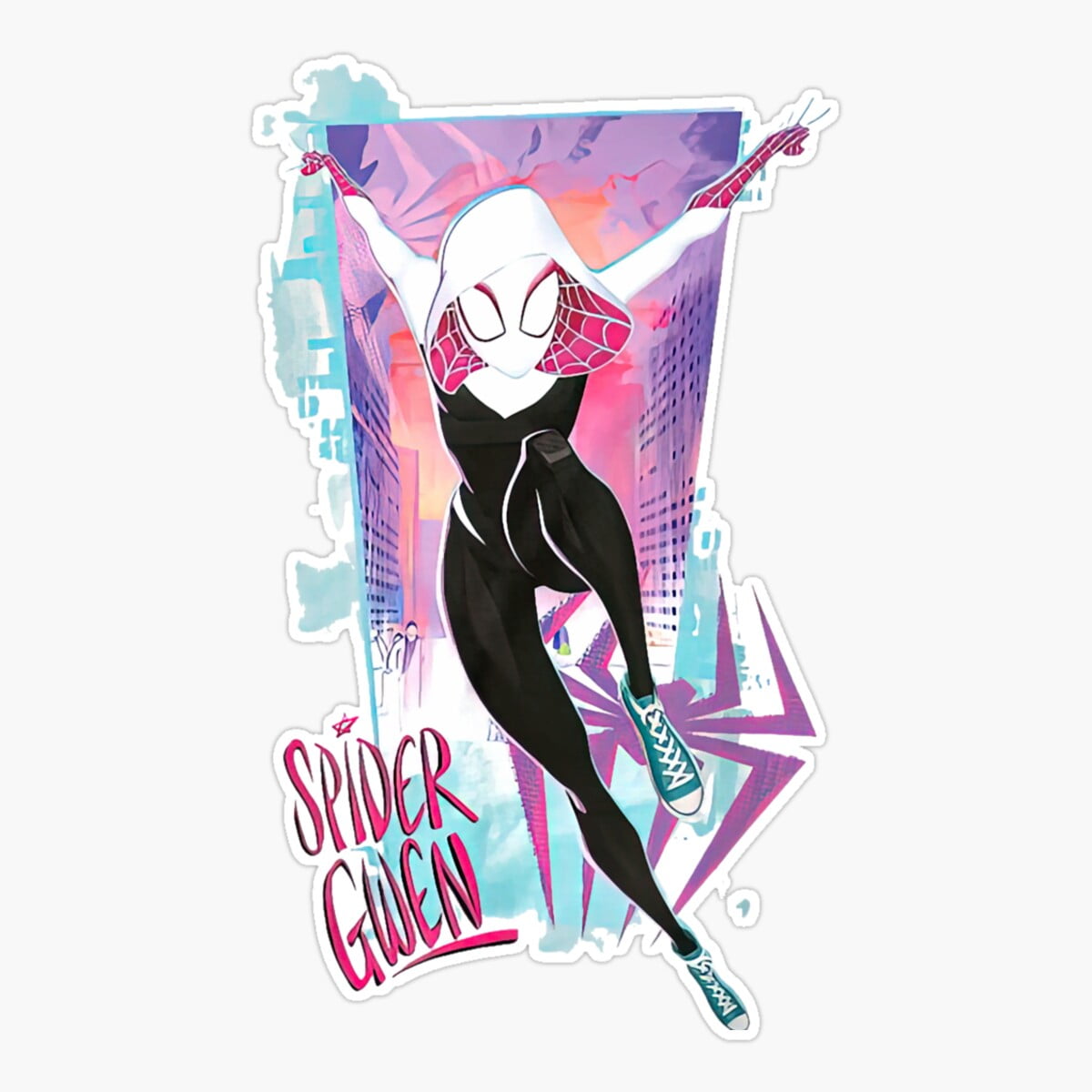 Onim Gwen Stacy Spider Verse Sticker, Phone Decal Water Bottle Stickers ...
