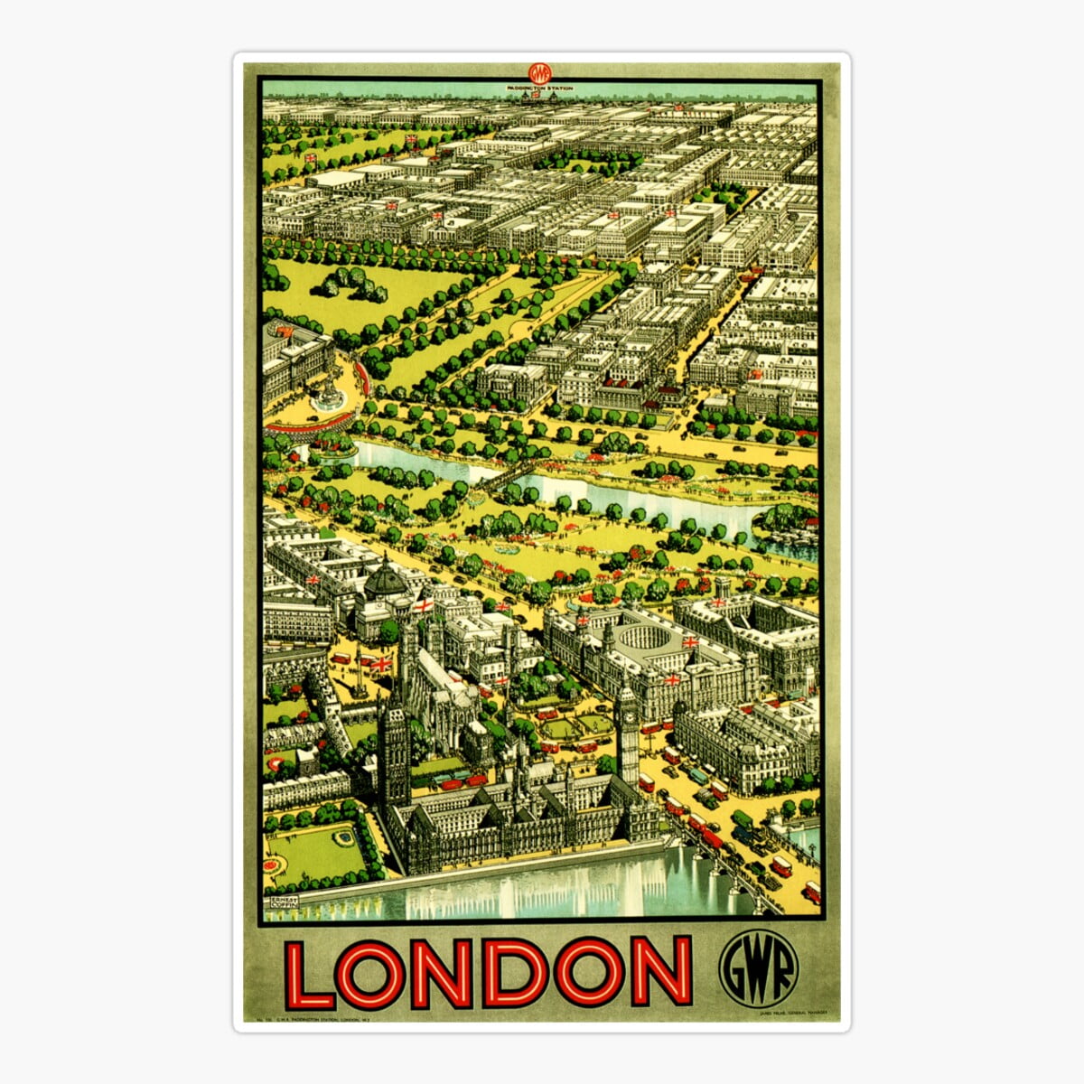 Onim Gwr London British England Advertisement Vintage Railway Sticker ...