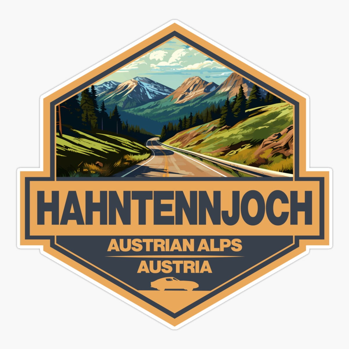 Onim Hahntennjoch Austria Travel Art Badge Sticker, Phone Decal Water ...