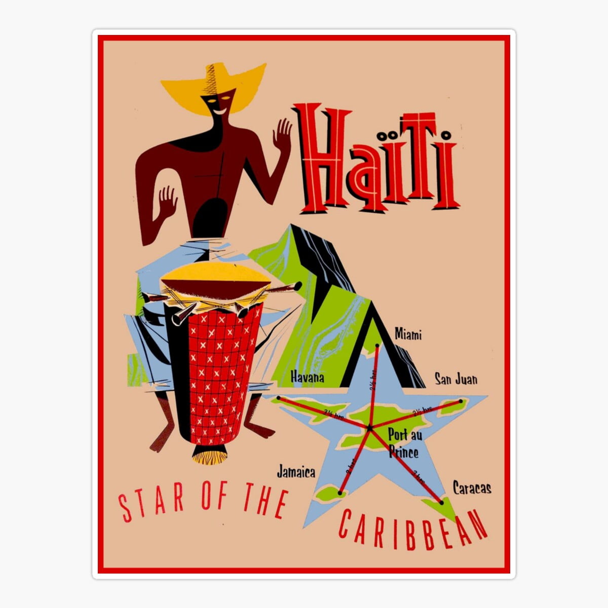 Onim Haiti : Vintage Star Of The Caribbean Rare Advertising Print ...