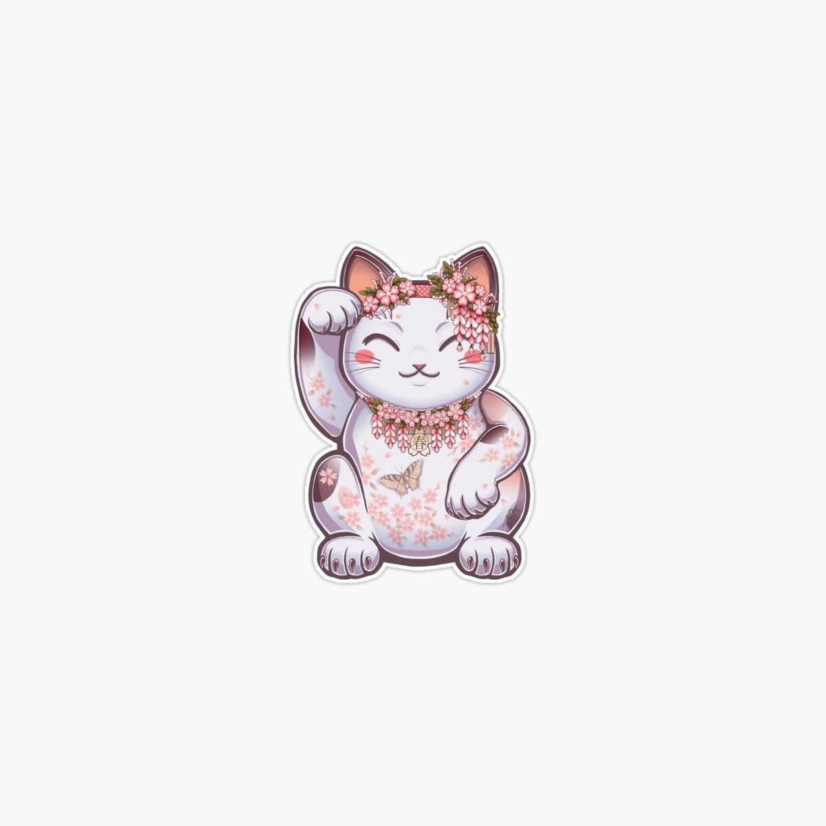 Onim Hanami Maneki Neko: Shun Sticker, Phone Decal Water Bottle ...