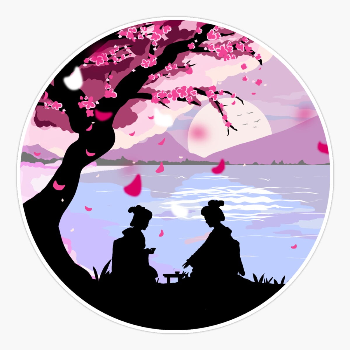 Onim Hanami Sticker, Phone Decal Water Bottle Stickers Car Decals ...
