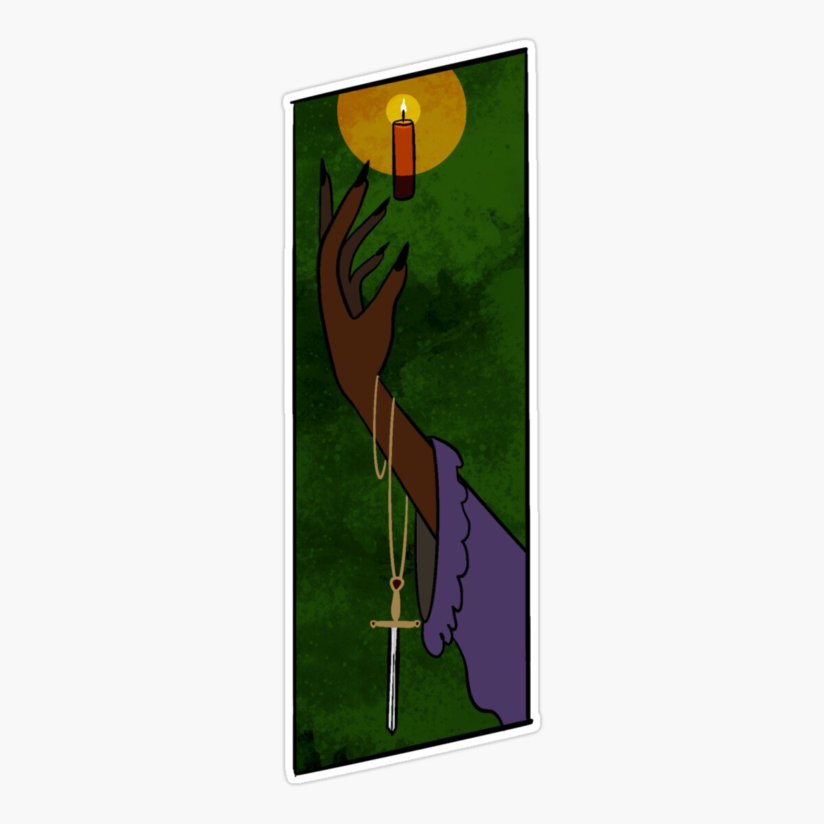 Onim Hand & Floating Candle [Skin Tone 5] Sticker, Phone Decal Water ...