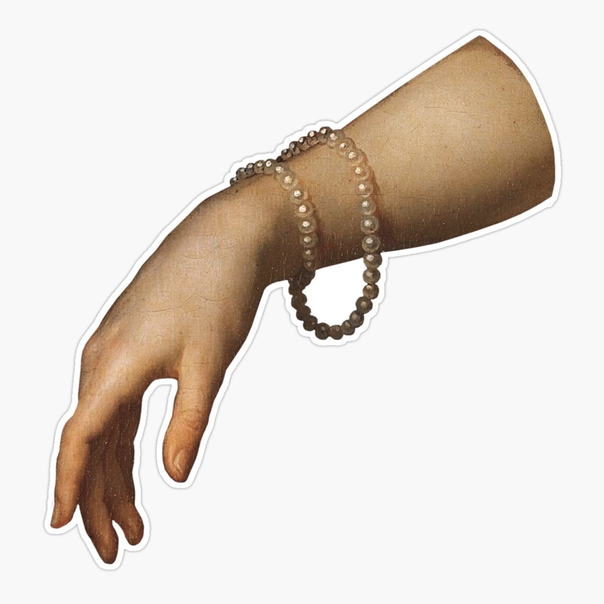 Onim Hand With Pearl Bracelet Detail Renaissance Aesthetic Sticker ...