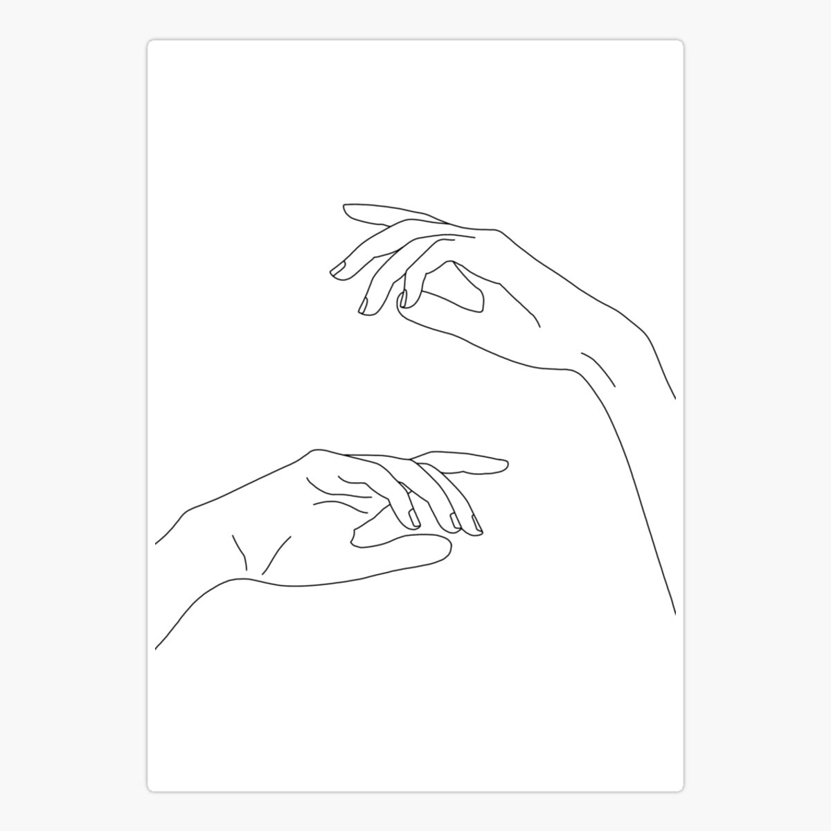 Onim Hands Illustration - Bel Sticker, Phone Decal Water Bottle ...