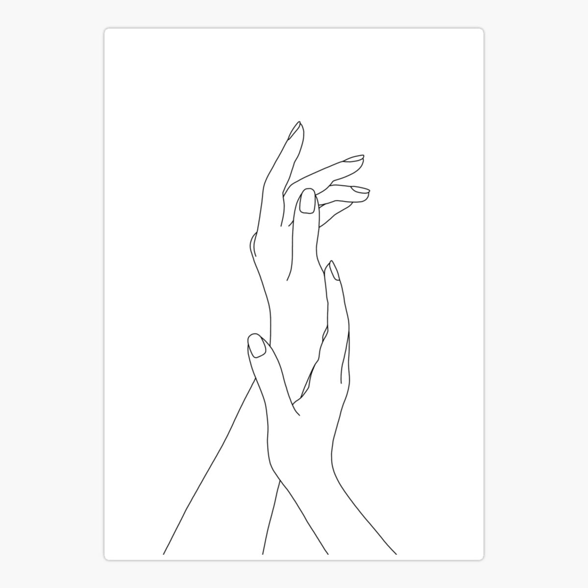 Onim Hands Line Drawing - Dia Sticker, Phone Decal Water Bottle ...