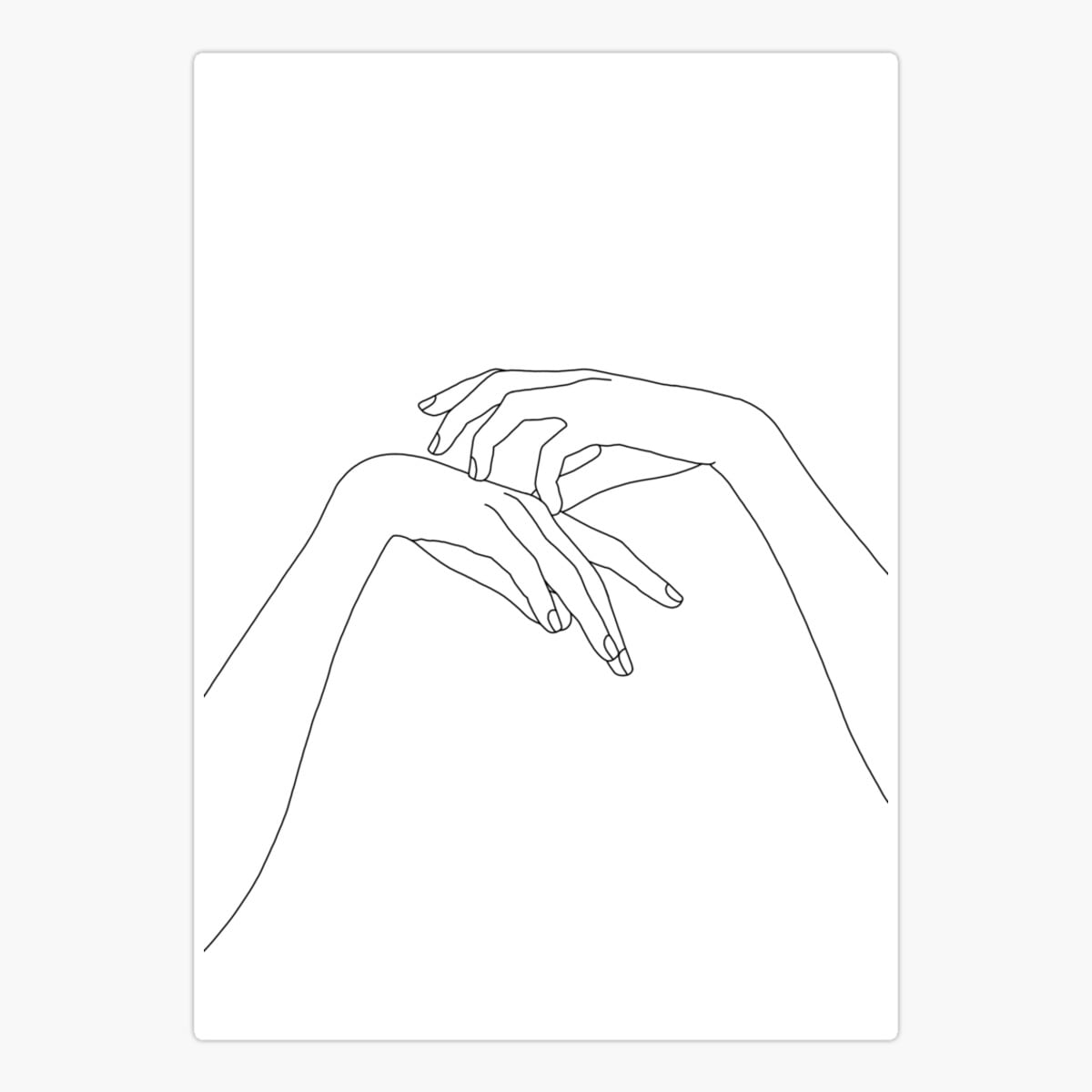 Onim Hands Line Drawing Illustration - Clea Sticker, Phone Decal Water ...