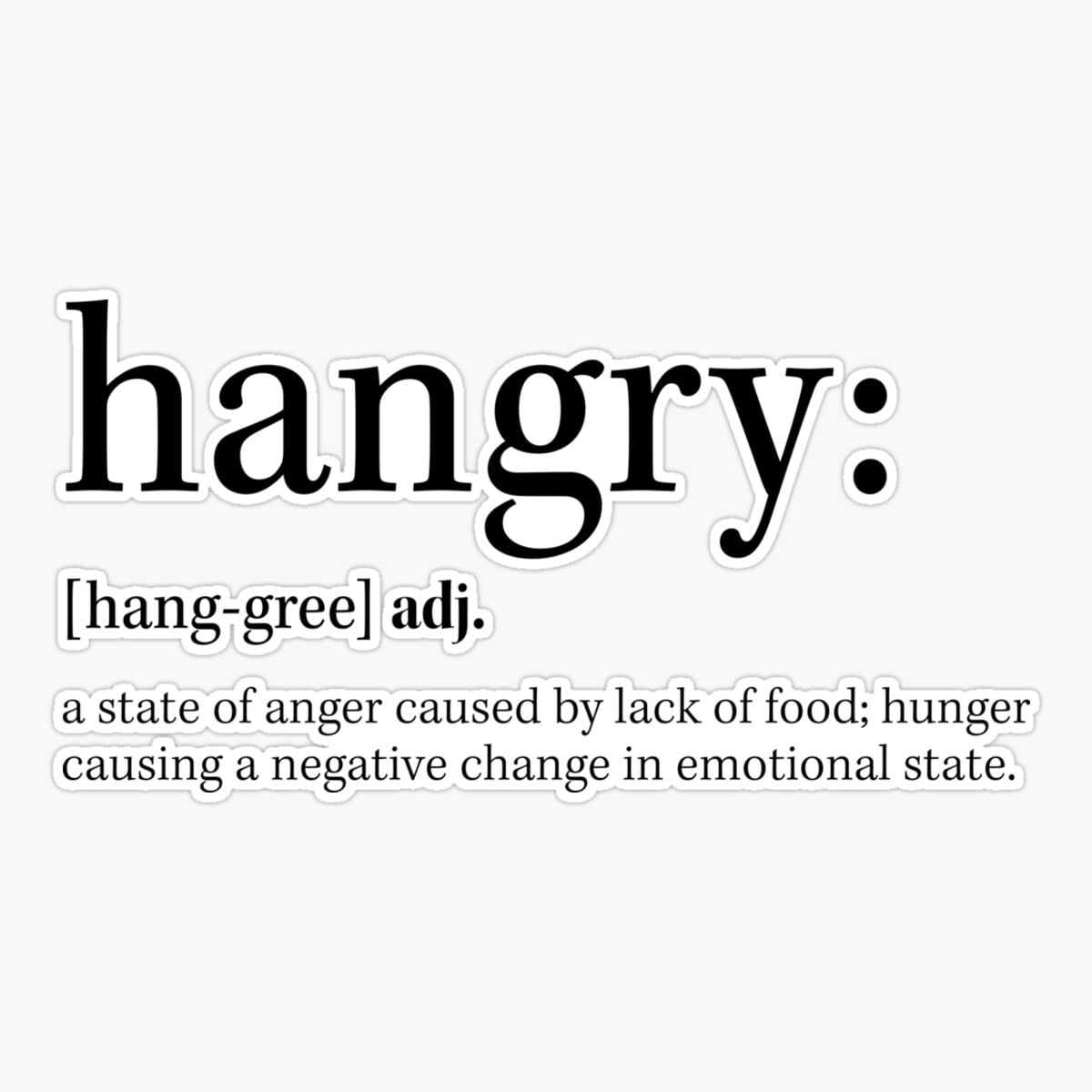 Onim Hangry Definition Sticker, Phone Decal Water Bottle Stickers Car ...