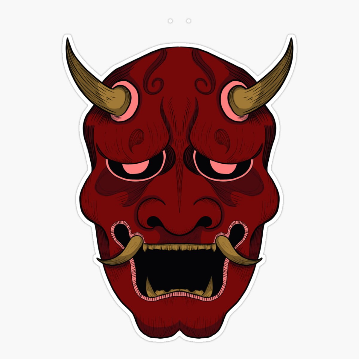 Onim Hannya Mask Sticker, Phone Decal Water Bottle Stickers Car Decals ...