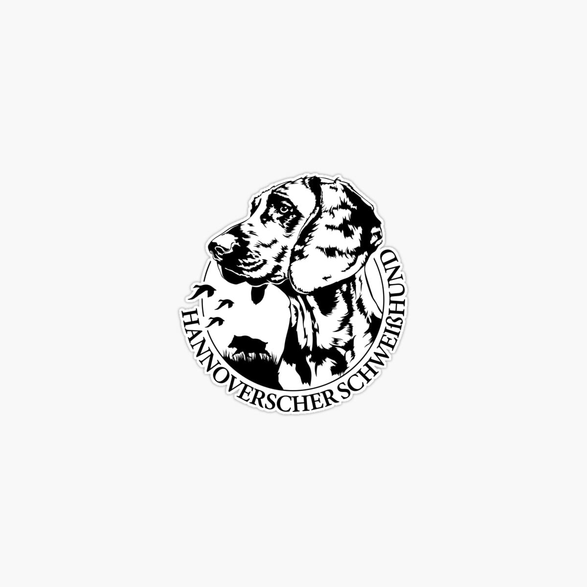 Onim Hanoverian Schweisshund Dog Hunting Dogs Portrait Sticker, Phone ...