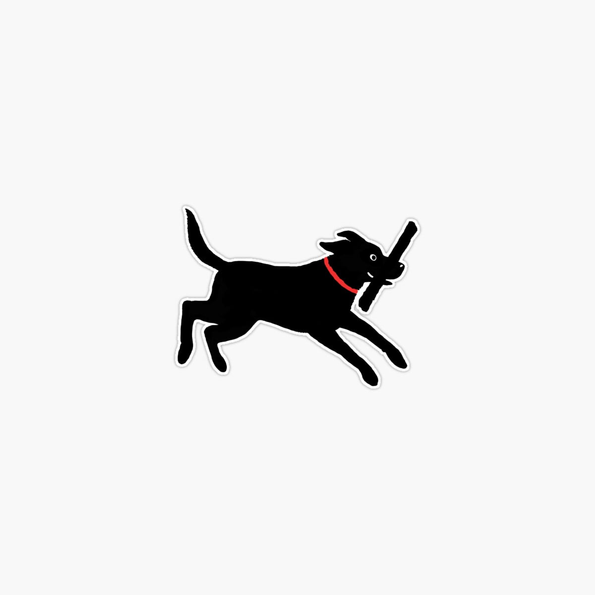 Onim Happy Black Lab Running | Cute Labrador Retriever Sticker, Phone ...