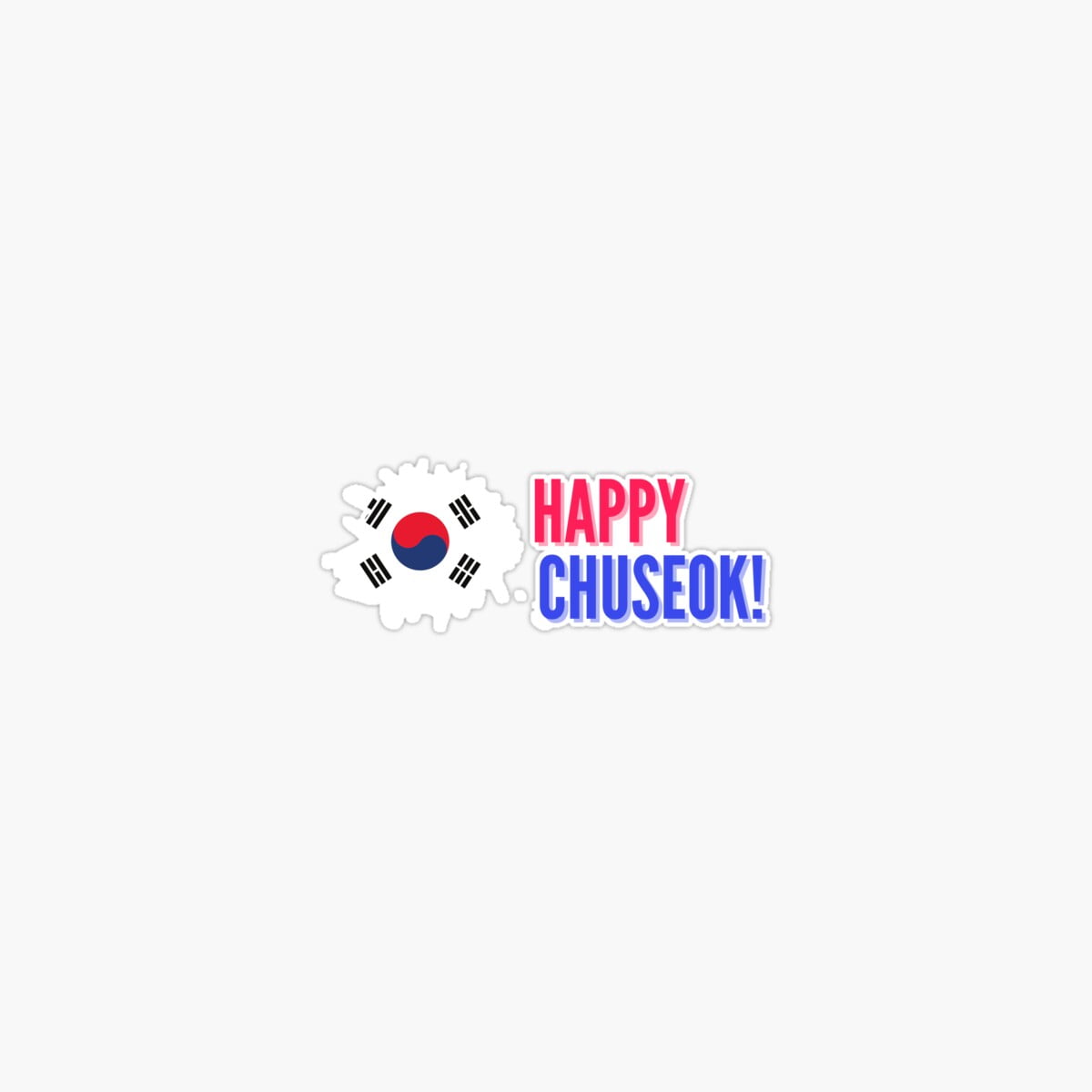 Onim Happy Chuseok Korean Festival Sticker, Phone Decal Water Bottle ...