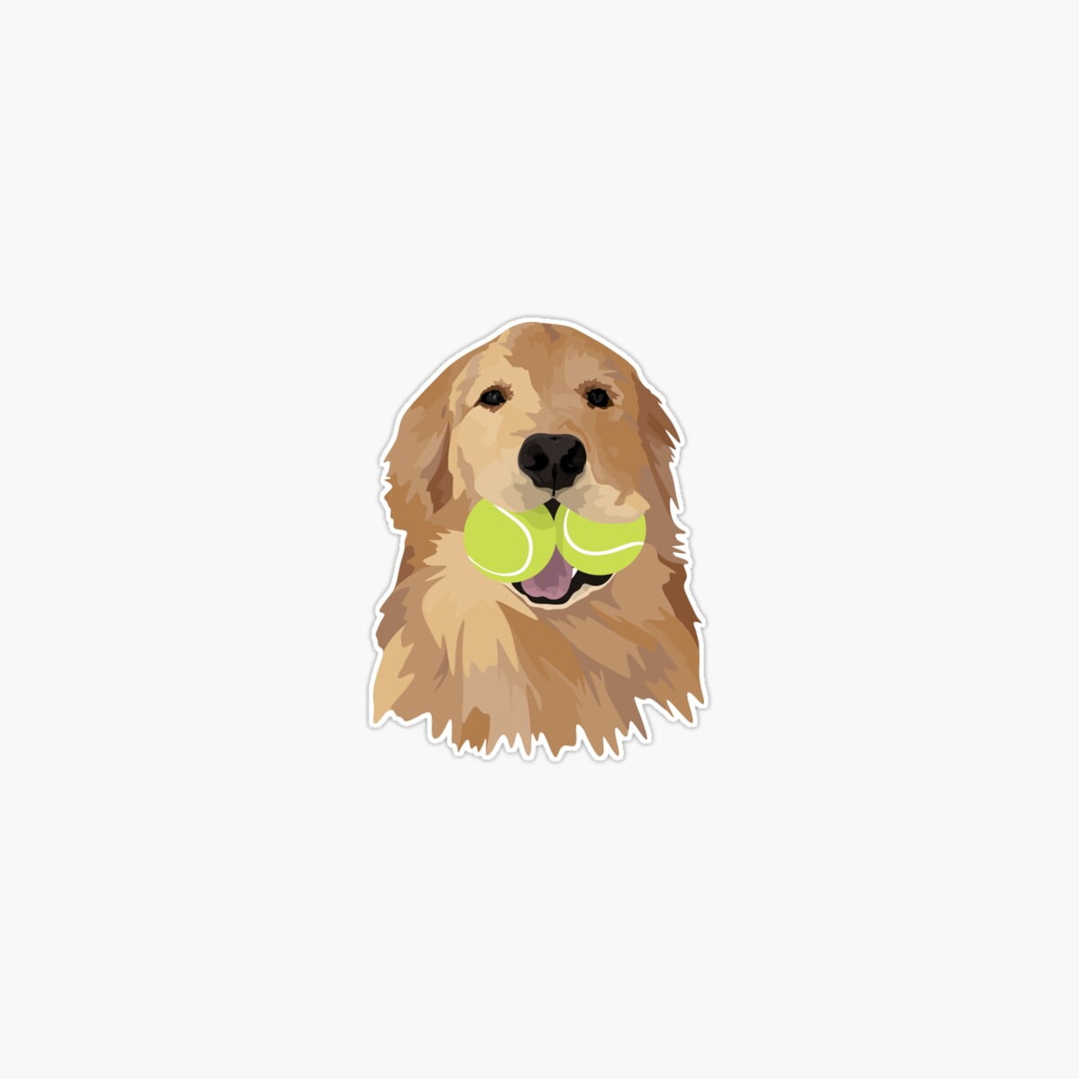 Onim Happy Golden Retriever Sticker Sticker, Phone Decal Water Bottle ...