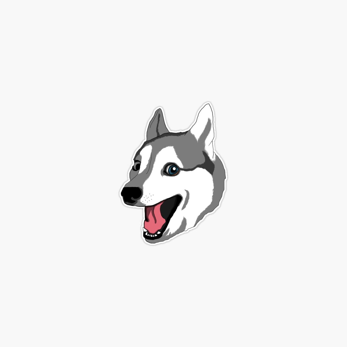 Onim Happy Husky Sticker, Phone Decal Water Bottle Stickers Car Decals ...
