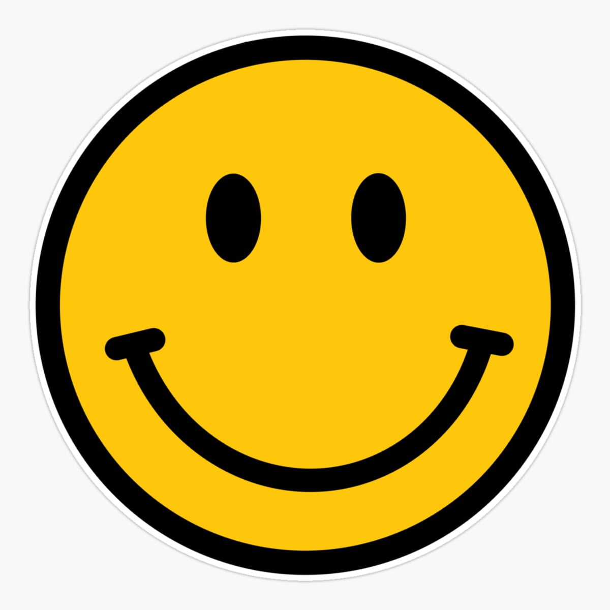 Onim Happy Smile Face Classic Yellow Sticker Sticker, Phone Decal Water ...