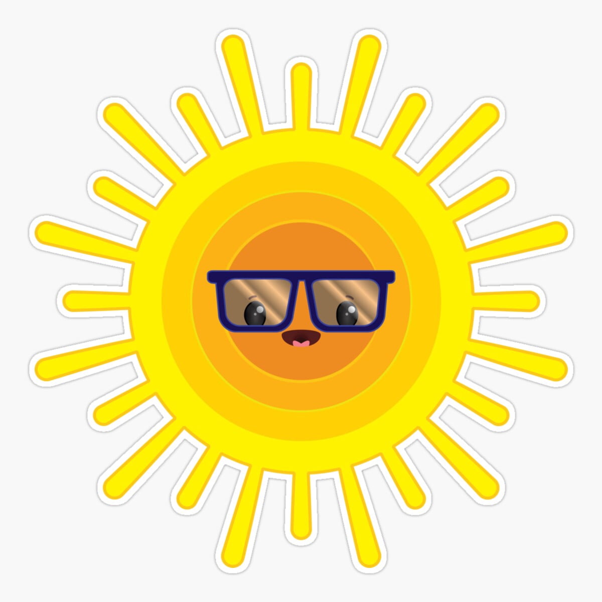 Onim Happy Summer Sun Sticker, Phone Decal Water Bottle Stickers Car ...