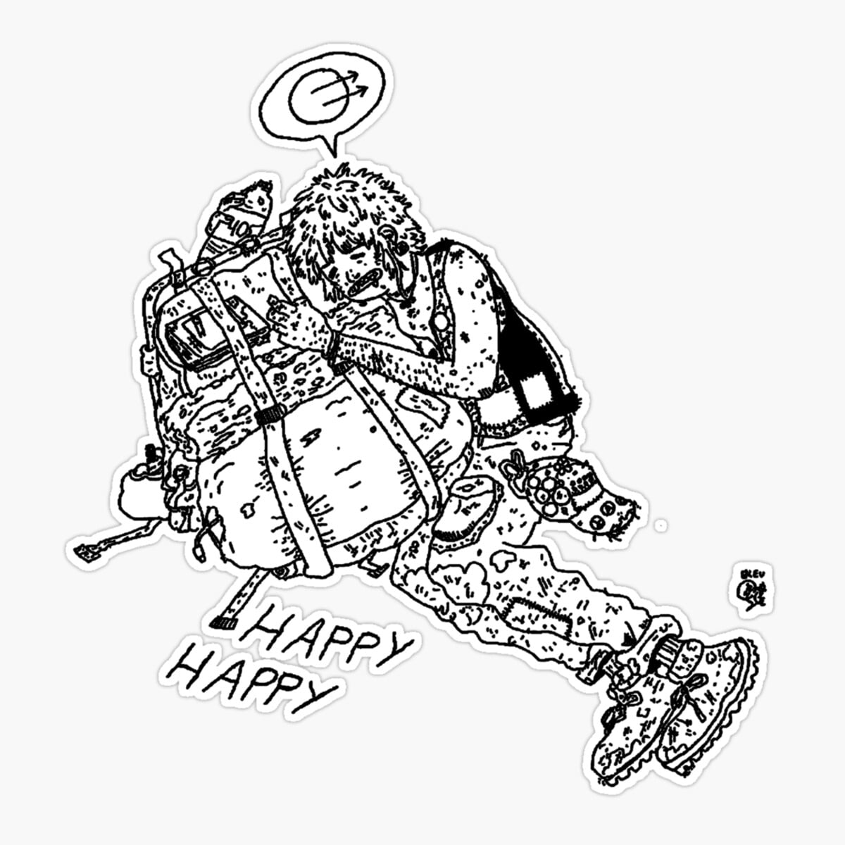 Onim Happyhappy Self Titled Black Sticker, Phone Decal Water Bottle ...